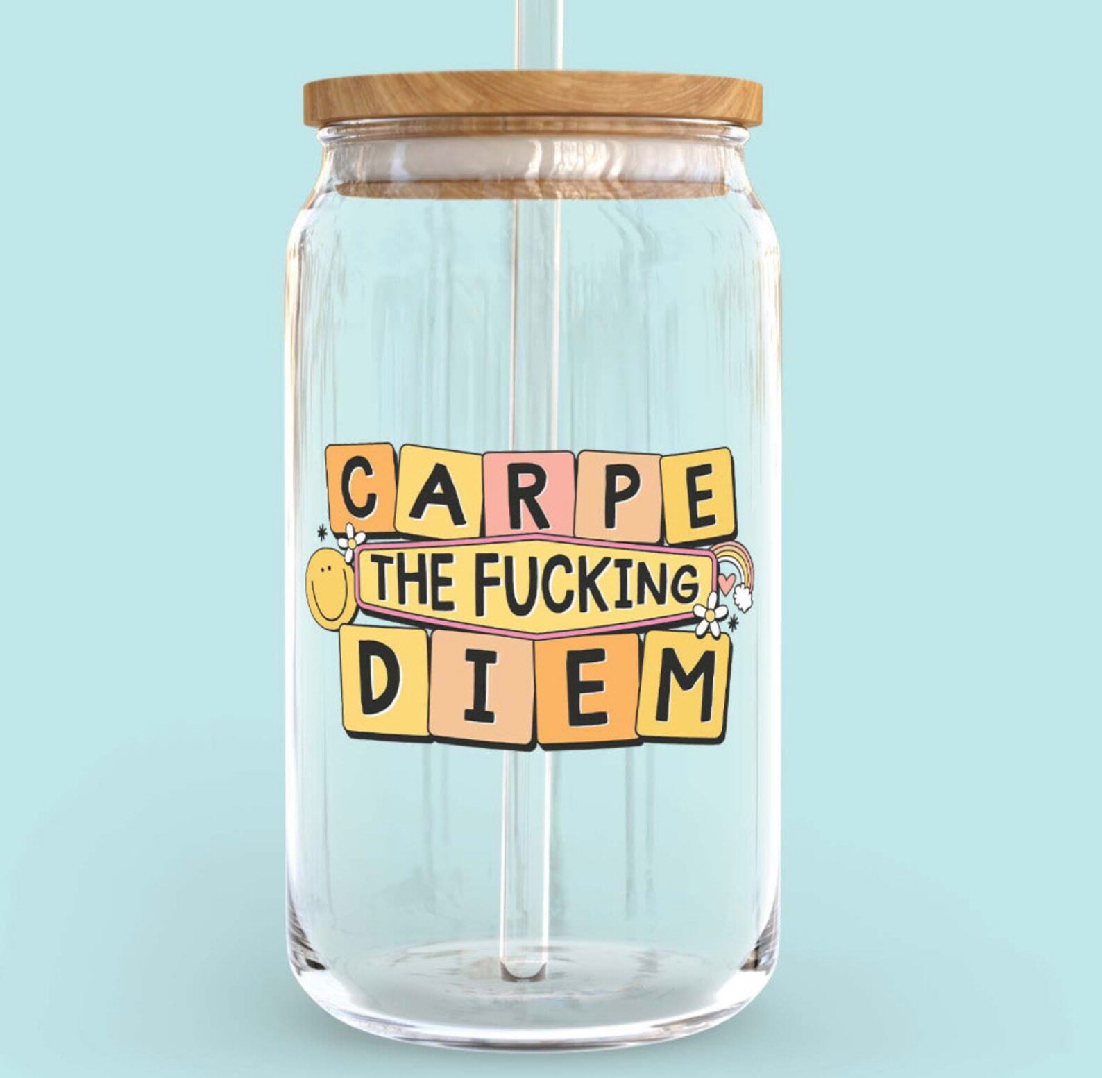 Carpe the F Diem, Happy Mental Health, UV Dtf Decal, Ready to Apply-no ...
