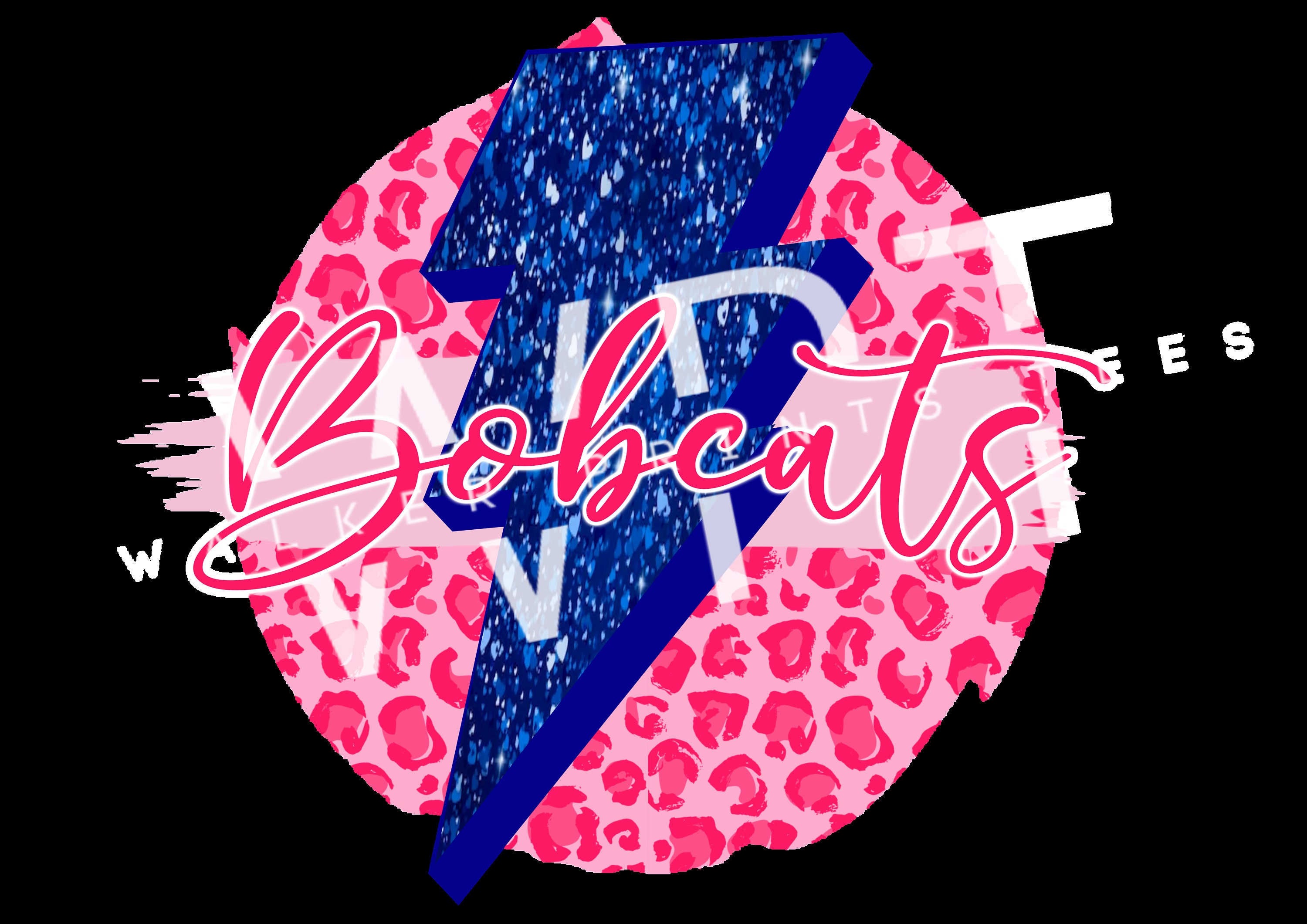 Bobcats Lightning Pink Out PNG Digital Download Team Spirit Leopard ...