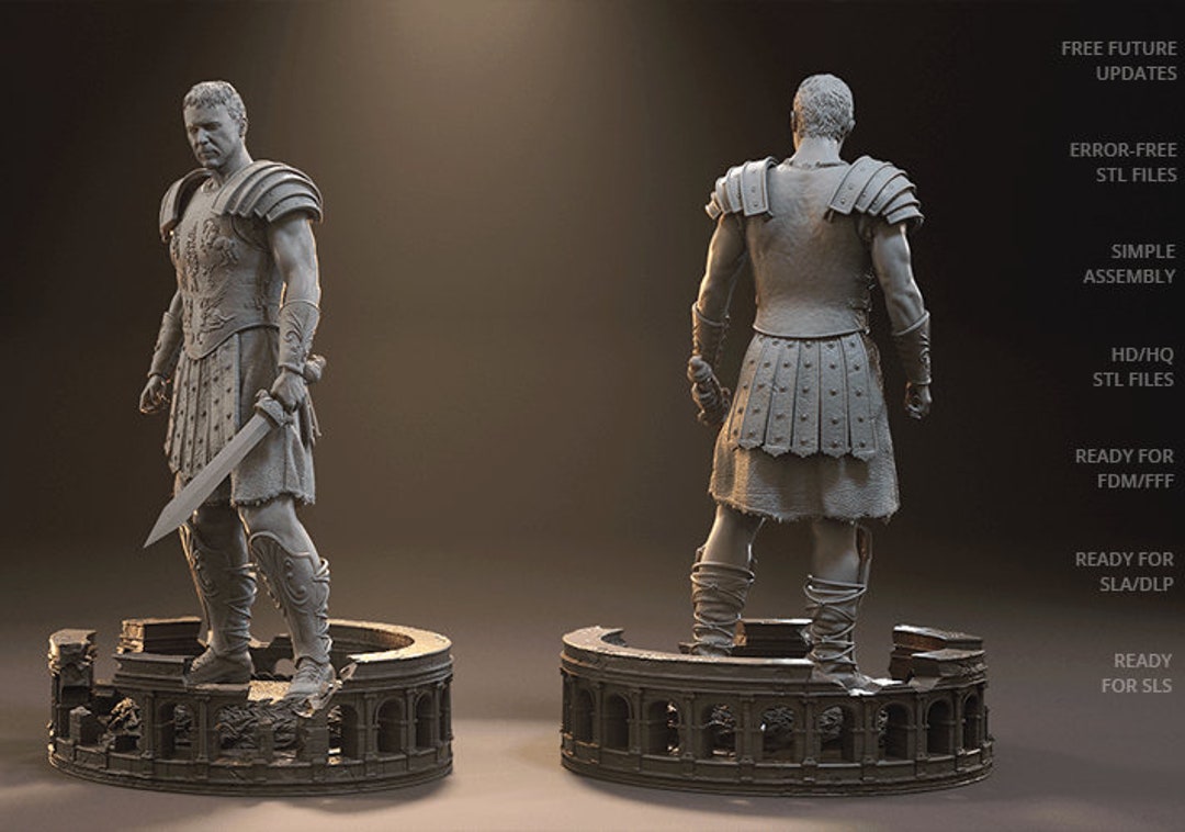 Gladiator 3D STL File Gladiator Maximus 3D Figure Gladiator - Etsy