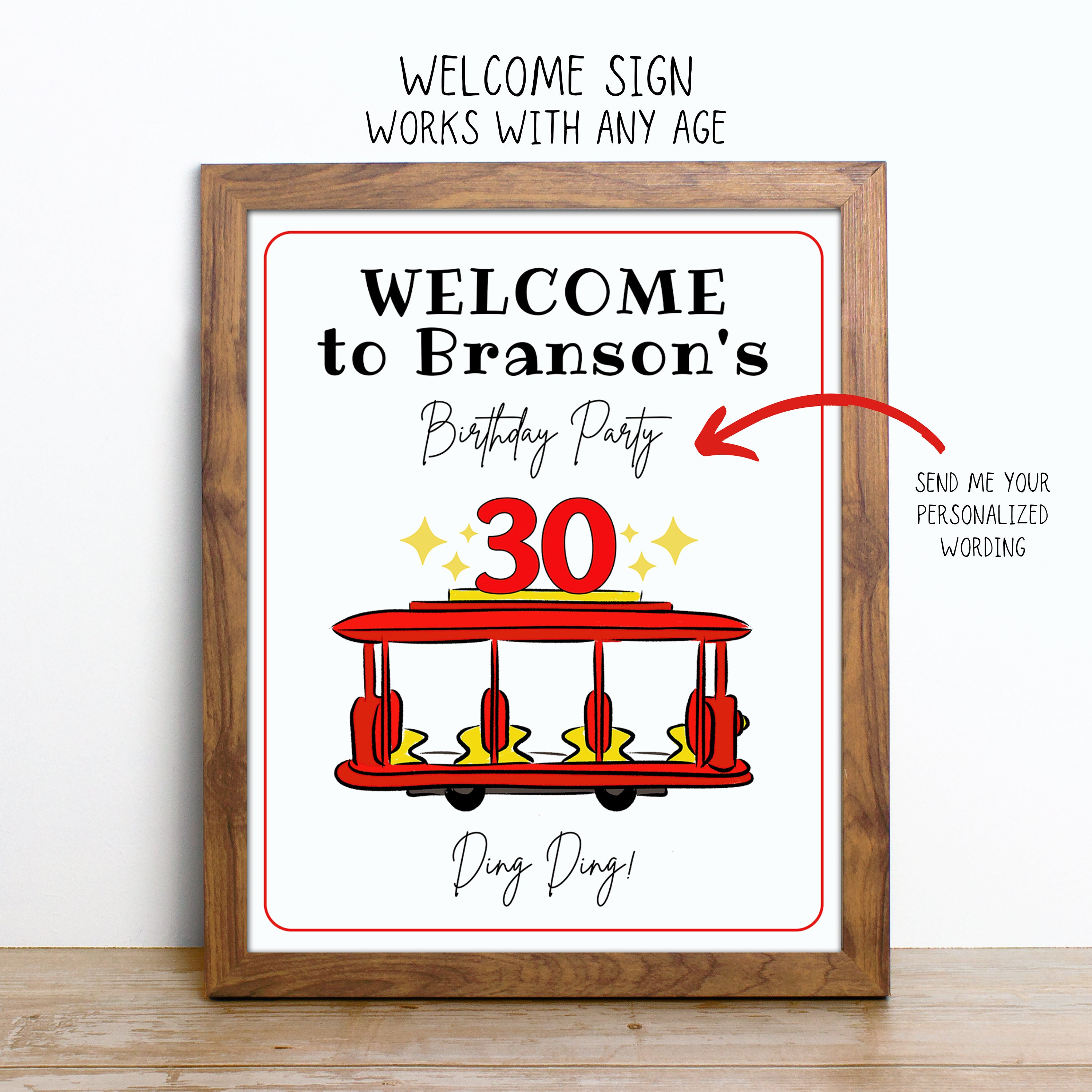 Custom Trolley Birthday Invitation BUNDLE, Any Age, Adult Trolley Party ...