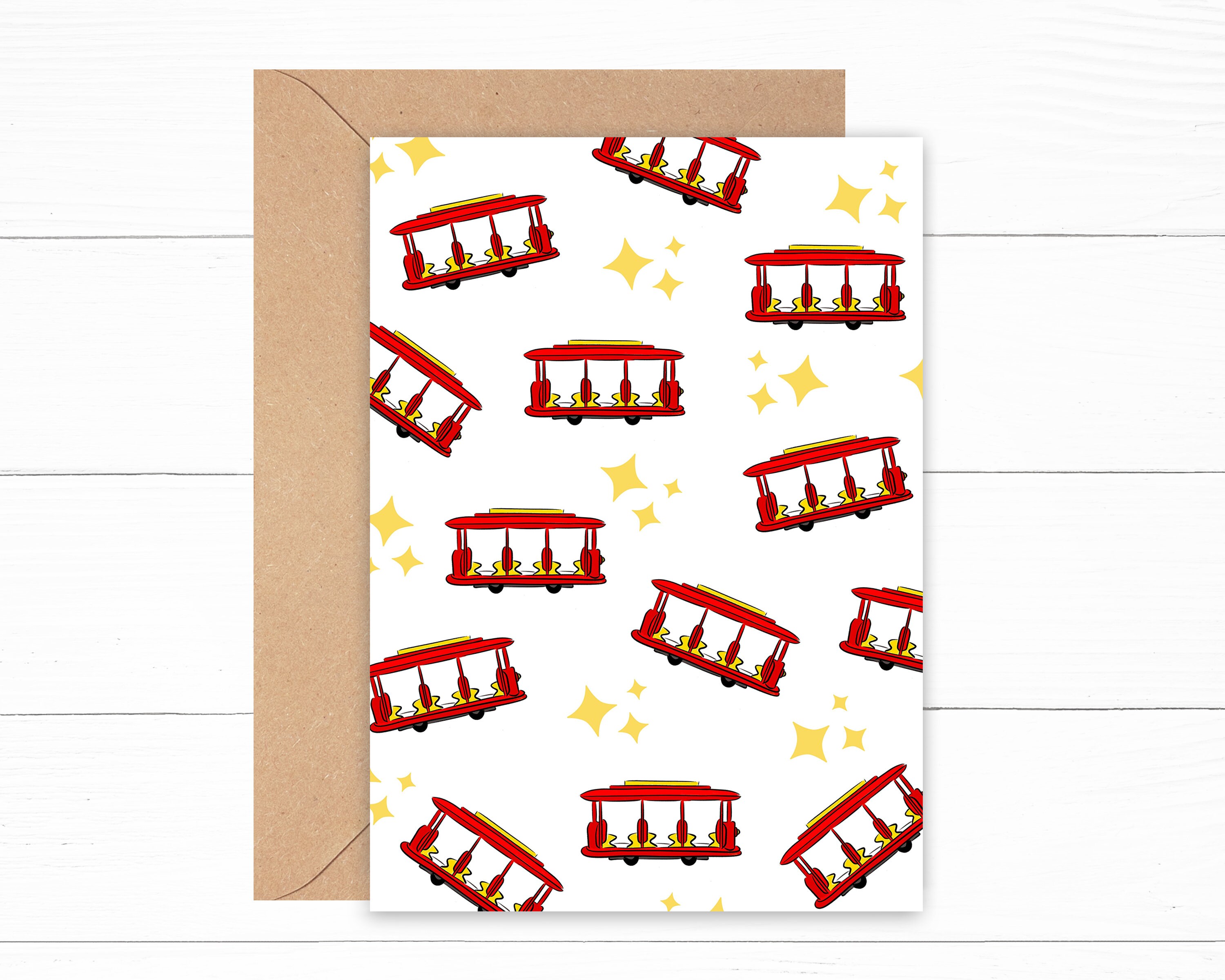 Custom Red Trolley Birthday Invitation Digital Files, Any Age, Red ...