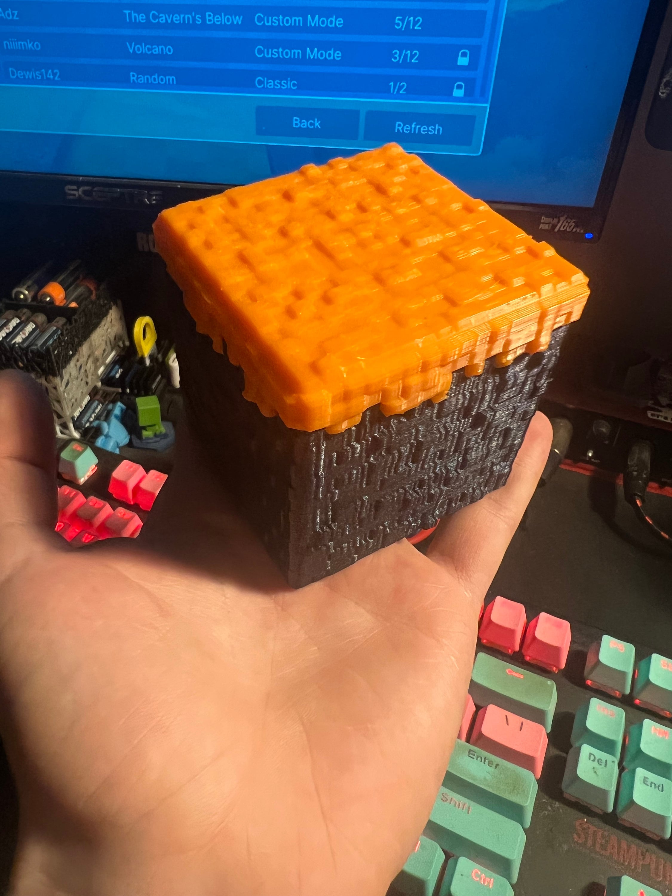 Minecraft Grass Block Container Fidget Toy Box Desktop Storage ...