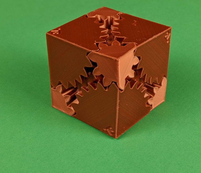Fidget Gear Cube 3D Printed Tiktok Toy for ADHD and Stress Relief ...