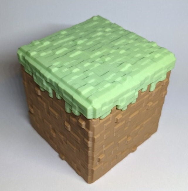 Minecraft Grass Block Container Fidget Toy Box Desktop Storage ...