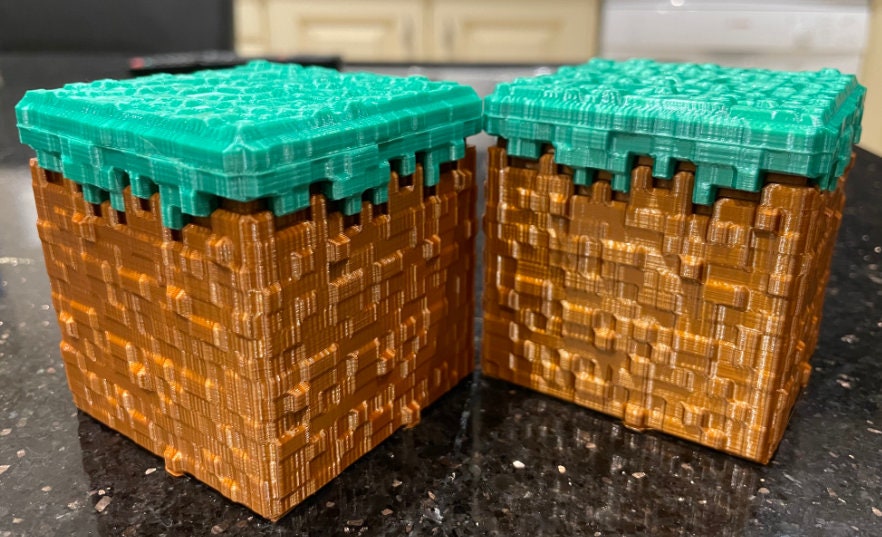 Minecraft Grass Block Container Fidget Toy Box Desktop Storage ...