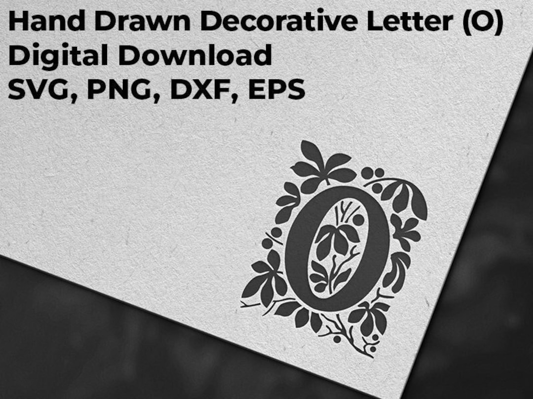 Hand Drawn Decorative Letter O, Ornamental Clip Art Initial Image File ...