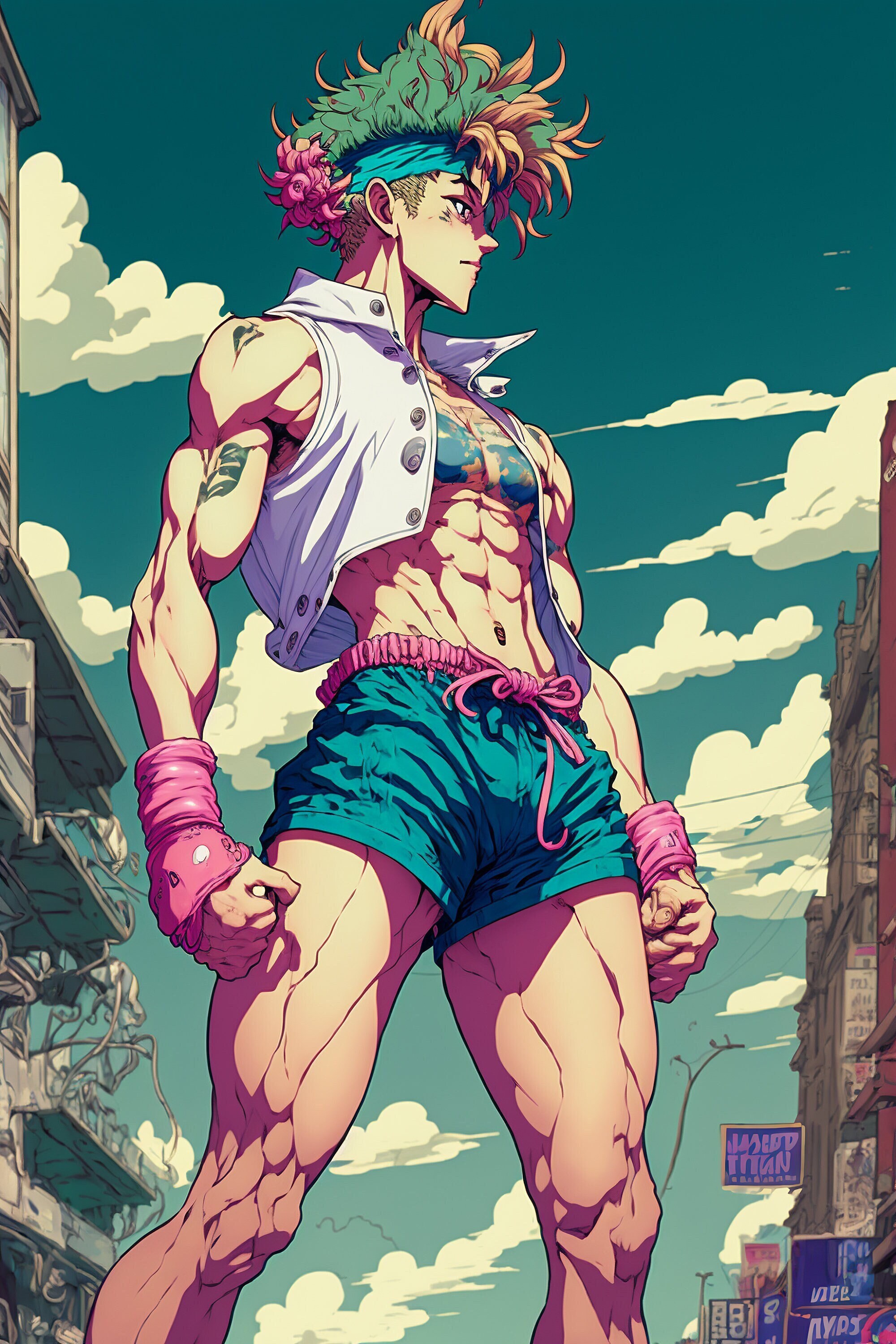 Buff Anime Boy Print - Etsy