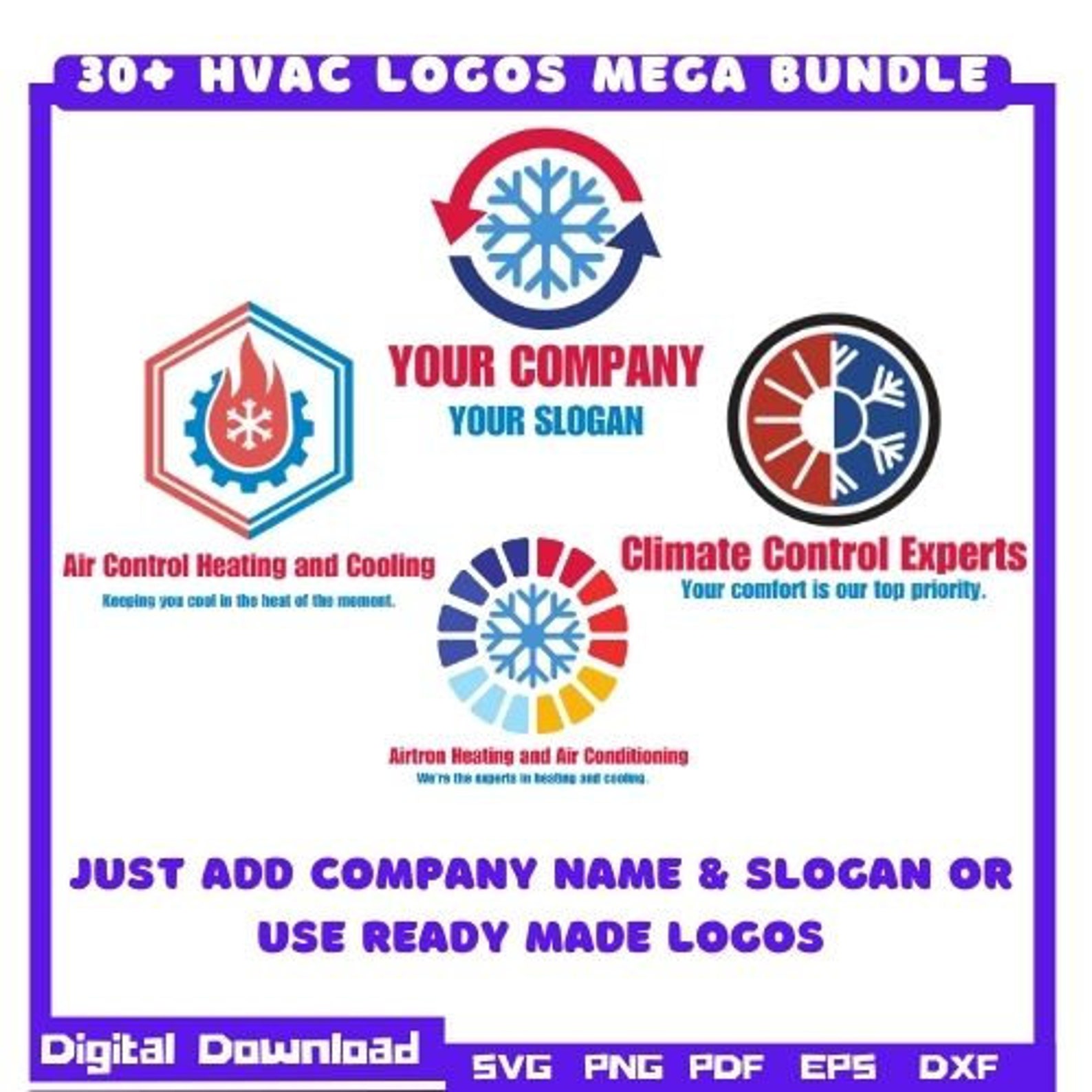 Hvac Svg, Hvac Png, Hvac Logos, Digital Download, Bundle. - Etsy