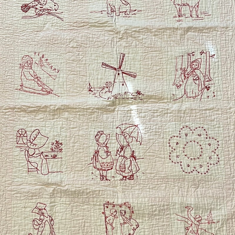 Vintage Redwork - Etsy