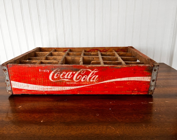 Vintage Coca Cola Crate With Glass Bottle Drink Coca Cola Advertising ...