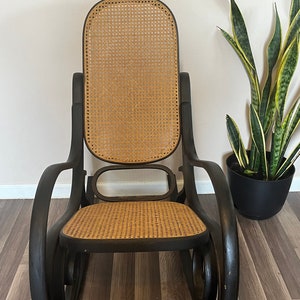 Vintage ROCKING CHAIR MCM Thronet Style Bentwood Rocker Boho Home Décor ...