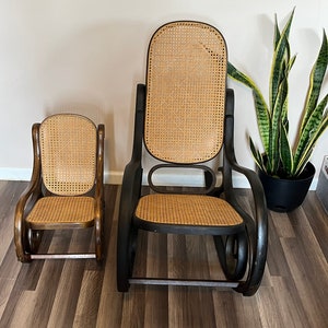 Vintage ROCKING CHAIR MCM Thronet Style Bentwood Rocker Boho Home Décor ...