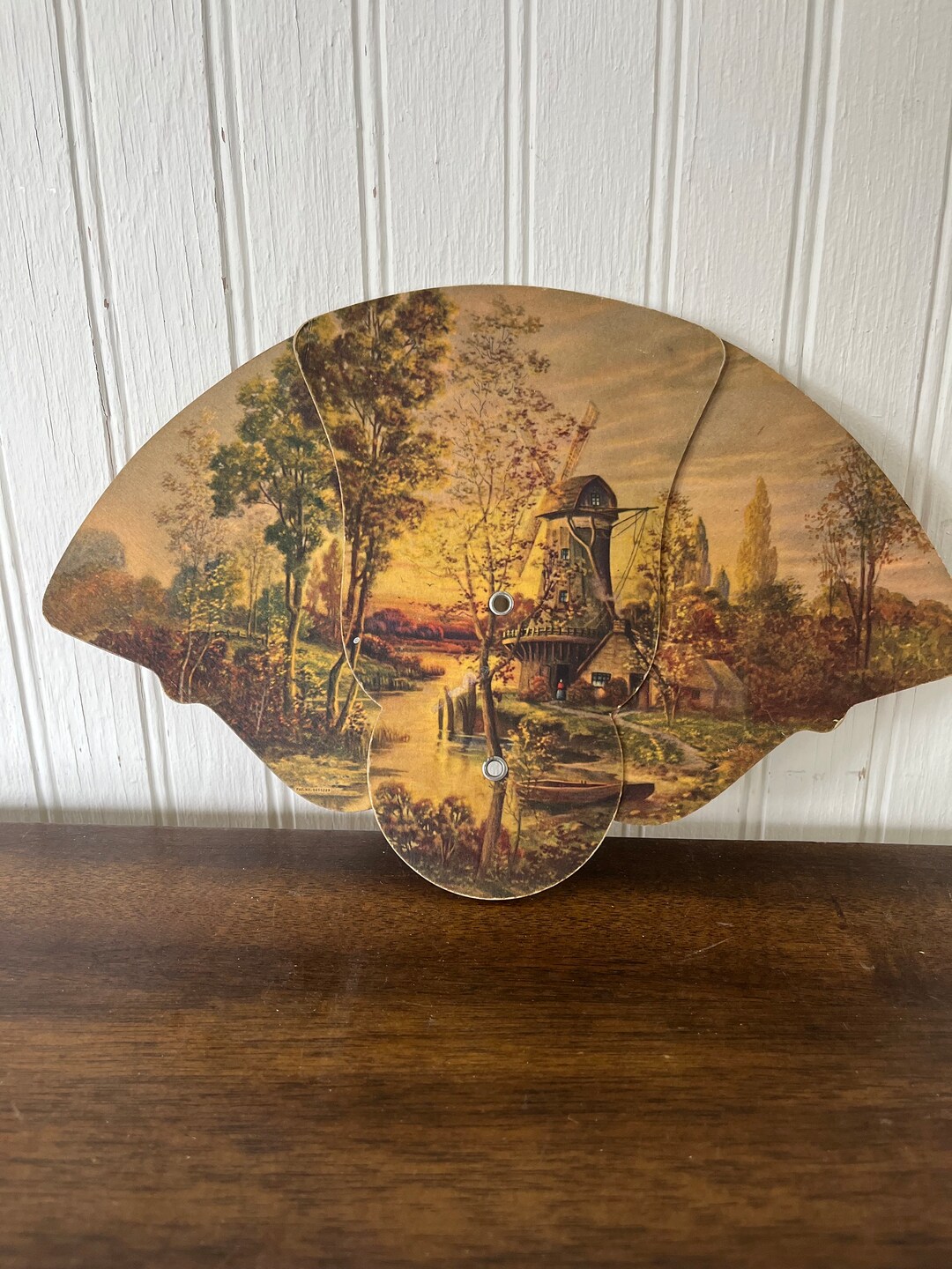 Vintage Cardboard Tri-fold Hand Fan - Vintage Advertising Fan - the ...