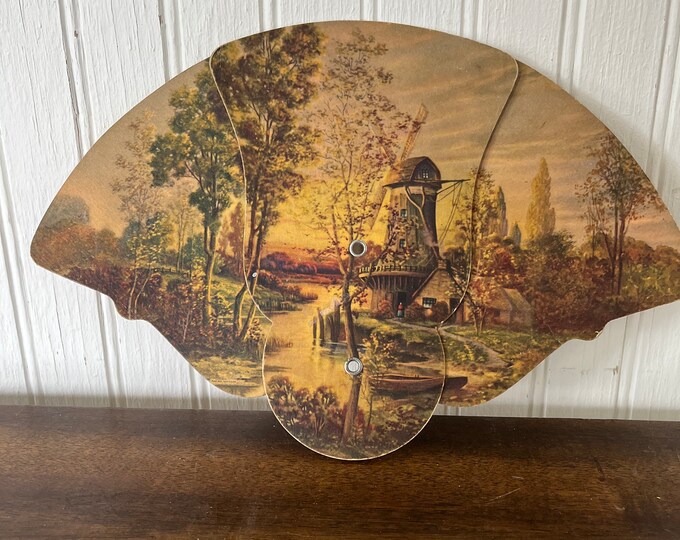 Vintage Cardboard Tri-fold Hand Fan - Vintage Advertising Fan - the ...