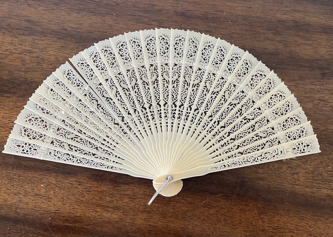 Vintage Plastic Hand Held Intricate Cut Out Ladies Fan - Etsy