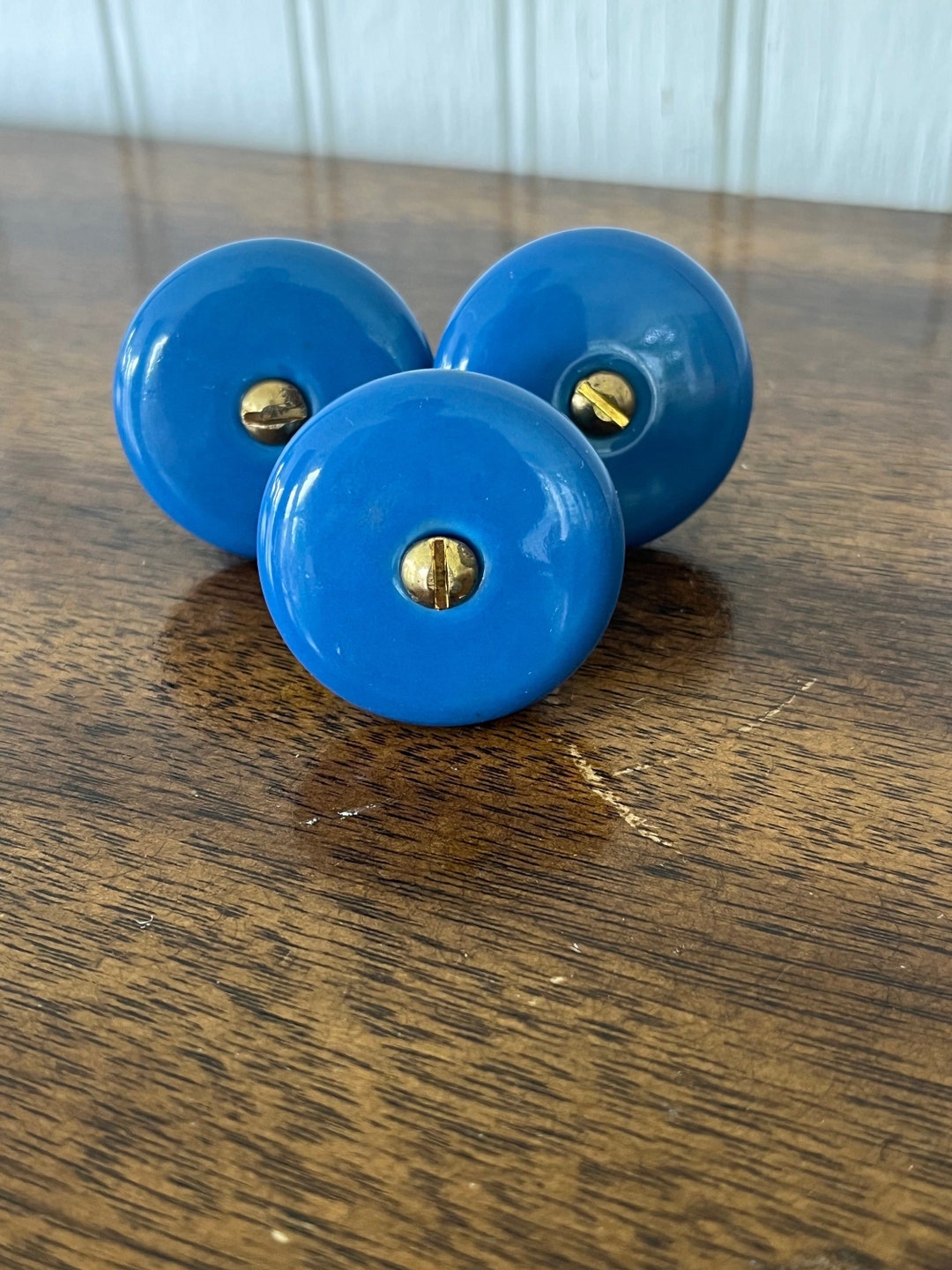 Vintage Blue Porcelain Drawer Knobs - Individually Priced- Ceramic Cabinet Knobs - Changeable ...