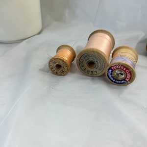 Timeless Treasures: Vintage Thread Set 7 Spools on Antique Wooden ...