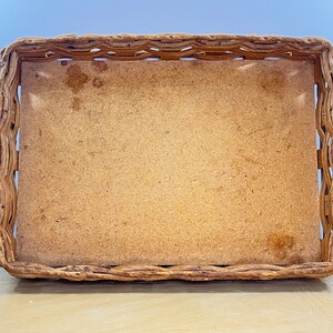 Farmhouse Vintage Pyrex Wicker Rattan Basket Tray 9x13 Amber Pyrex ...