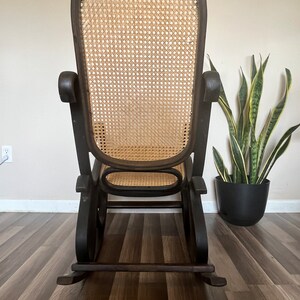 Vintage ROCKING CHAIR MCM Thronet Style Bentwood Rocker Boho Home Décor ...