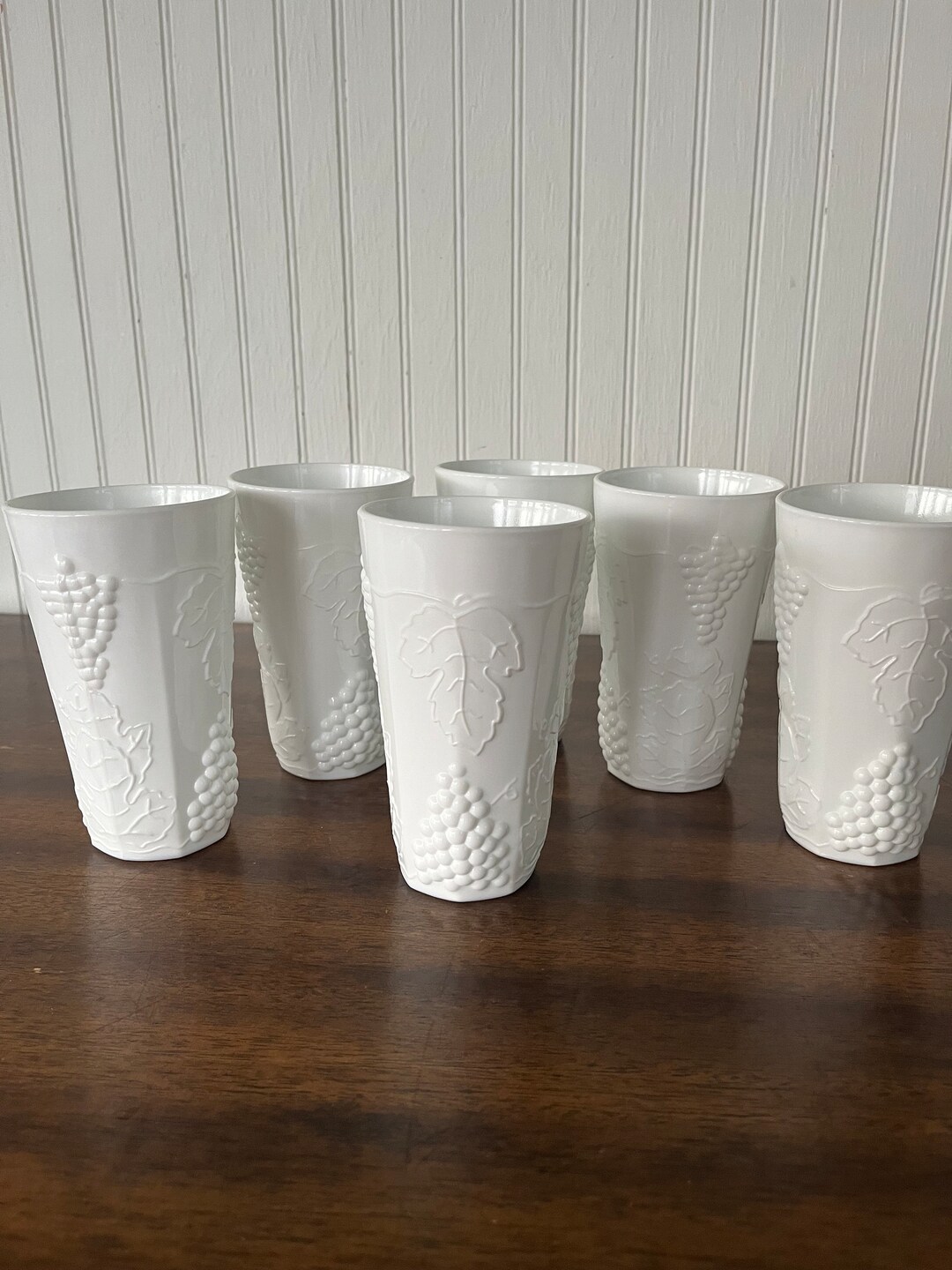 Imperial Glass White Milk Glass - Harvest Colony - 12 Oz Tall Tumblers ...