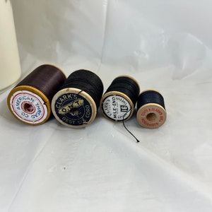 Timeless Treasures: Vintage Thread Set 7 Spools on Antique Wooden ...