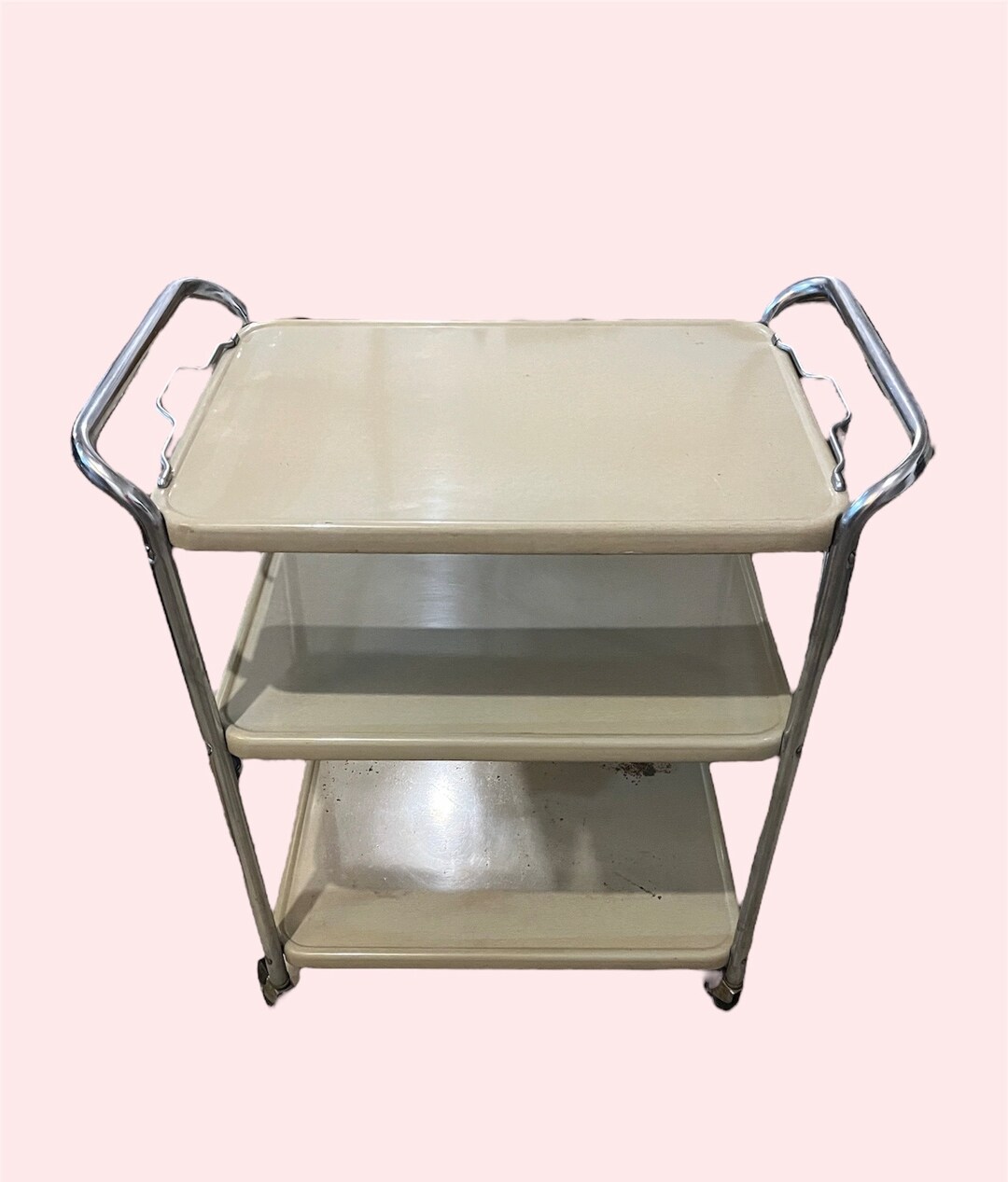 1950's Butler Cart Cosco Beige Metal Kitchen Rolling Cart Portable ...