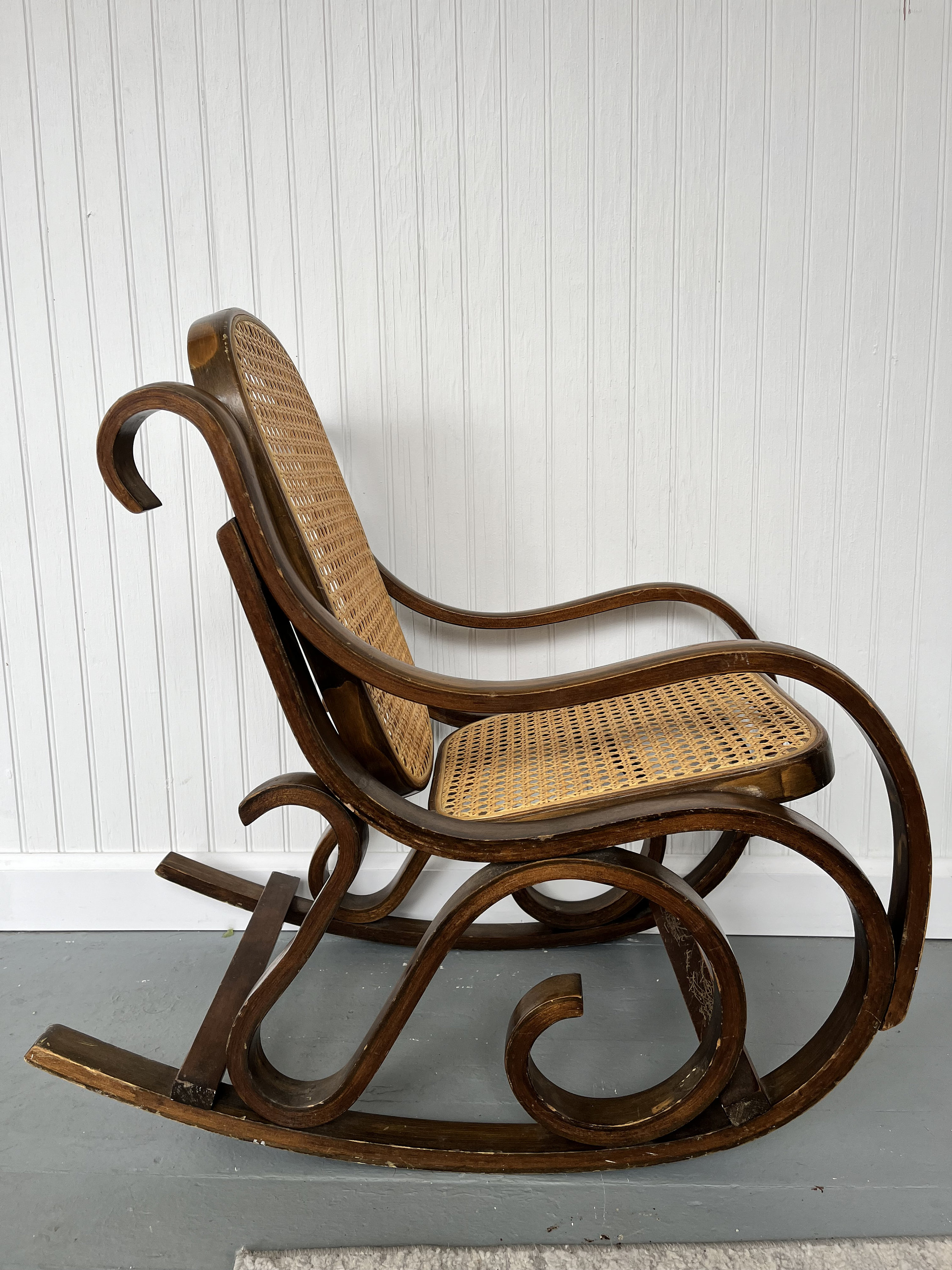 Vintage Childrens Mid-century Modern Thonet Style Bentwood Rocker With ...