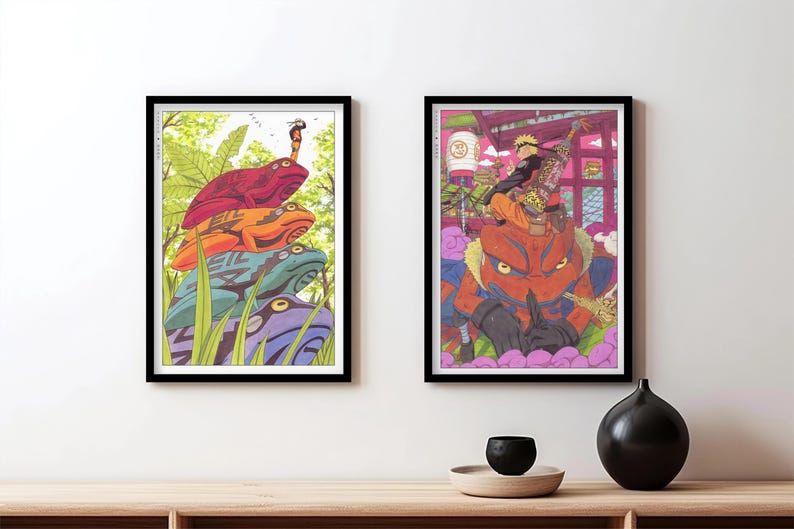 Anime Wall Art Set of 2 | Masashi Kishimoto Manga Poster and Frame - Etsy