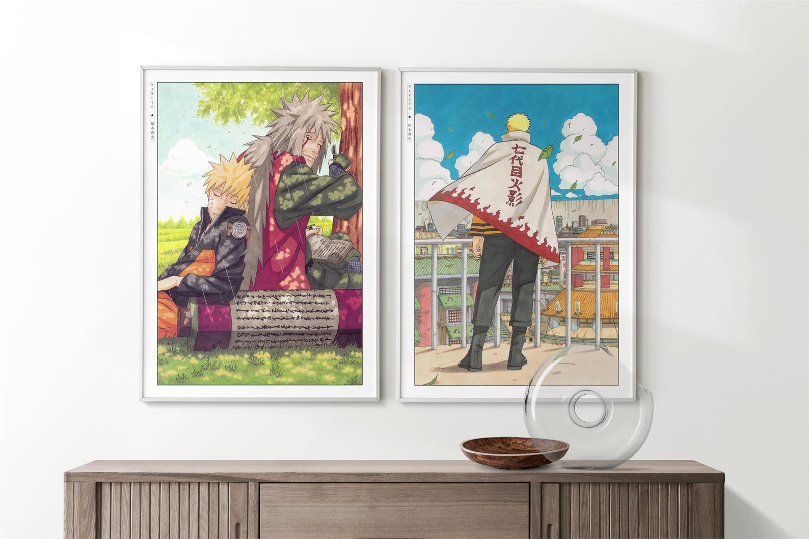 Anime Wall Art Set of 2 | Masashi Kishimoto Manga Poster and Frame - Etsy