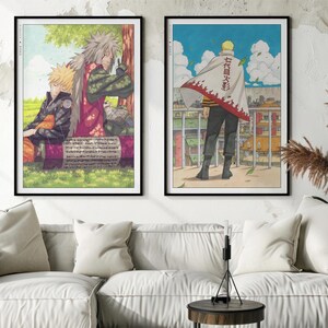 Anime Wall Art Set of 2 | Masashi Kishimoto Manga Poster and Frame - Etsy