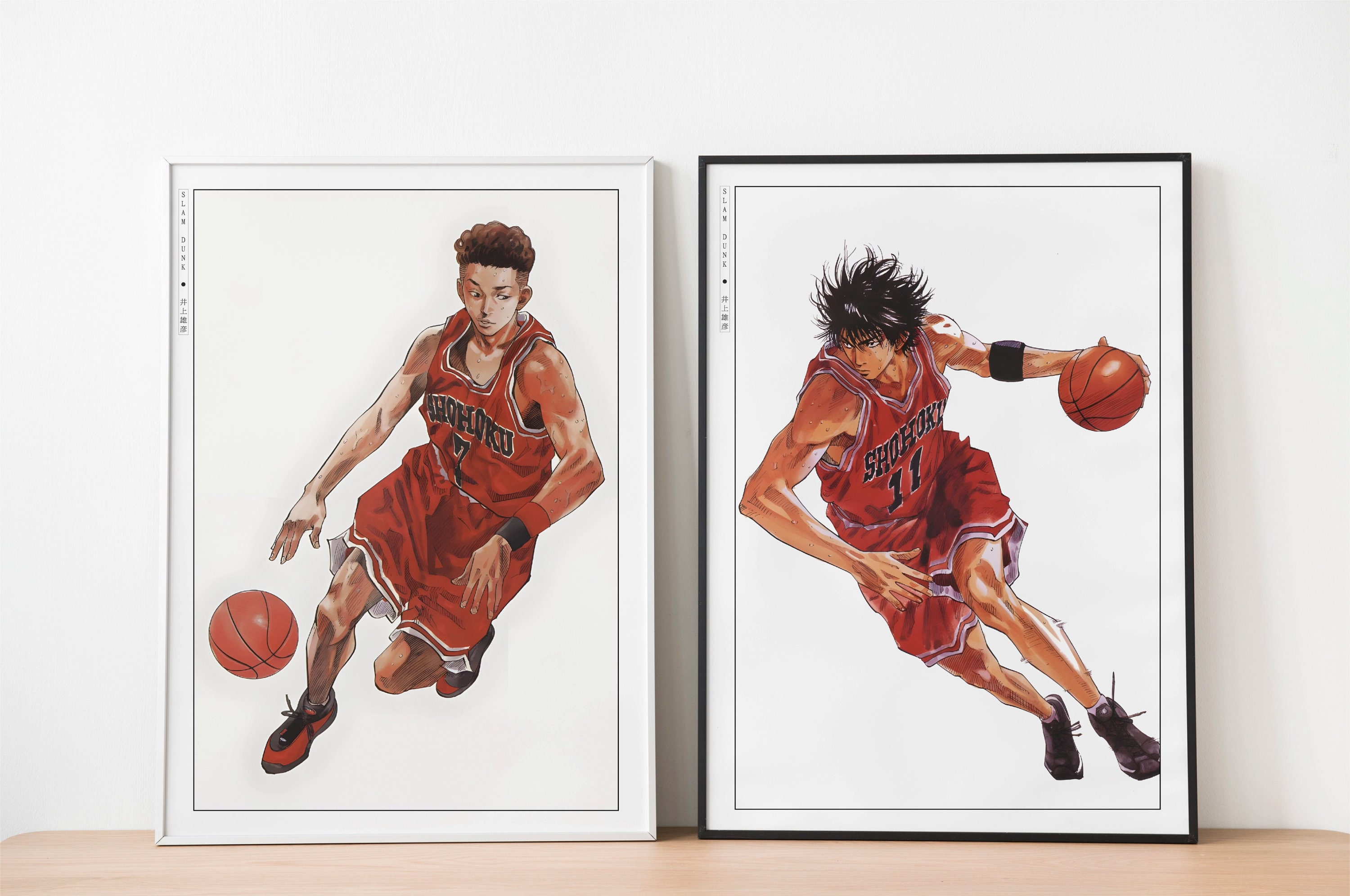 Set of 2 Slam Dunk Manga Art Print Basketball Poster, Sakuragi Wall Art ...