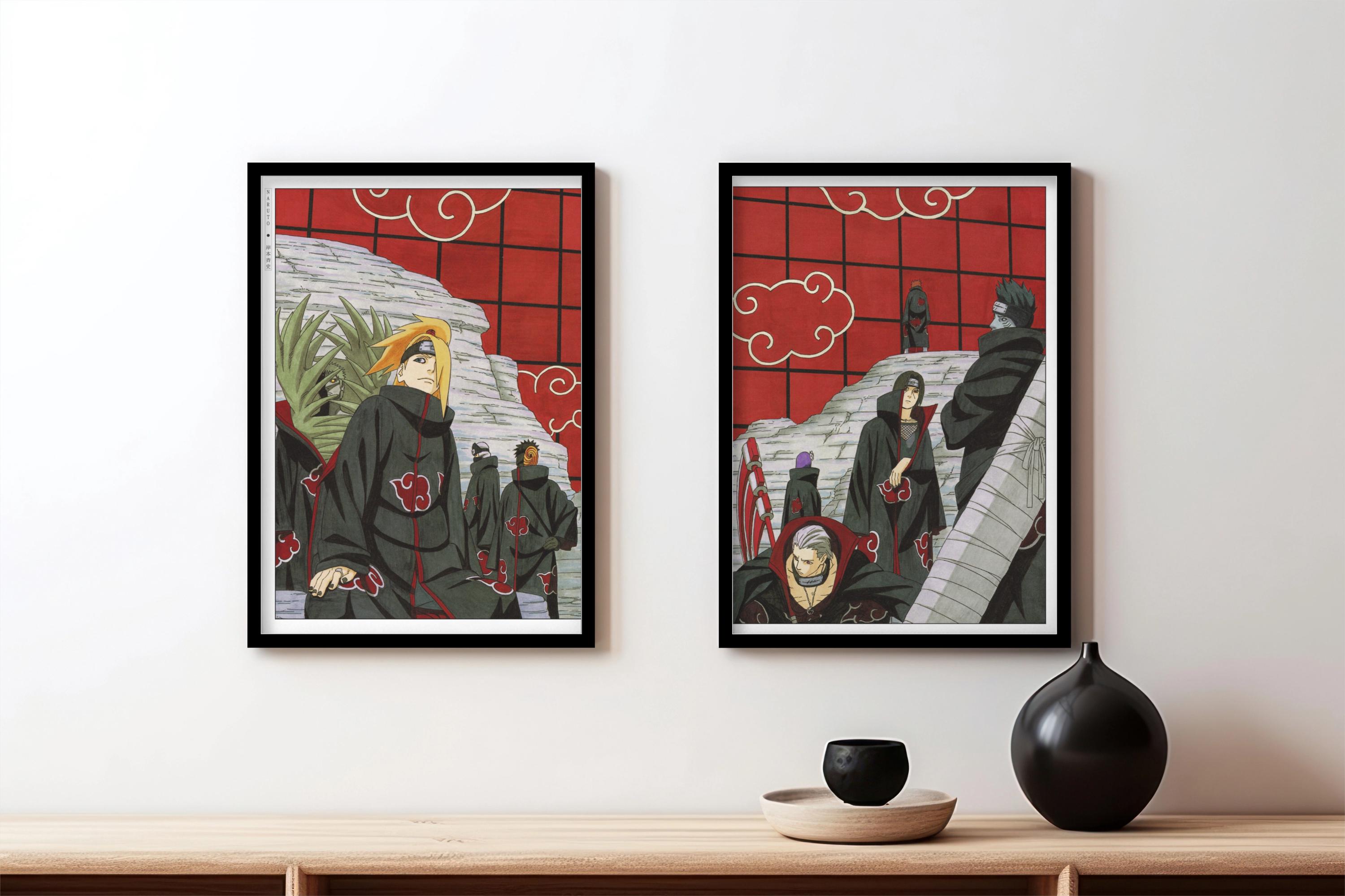 Anime Poster Set of 2 | Framed Masashi Kishimoto Art Prints - Etsy