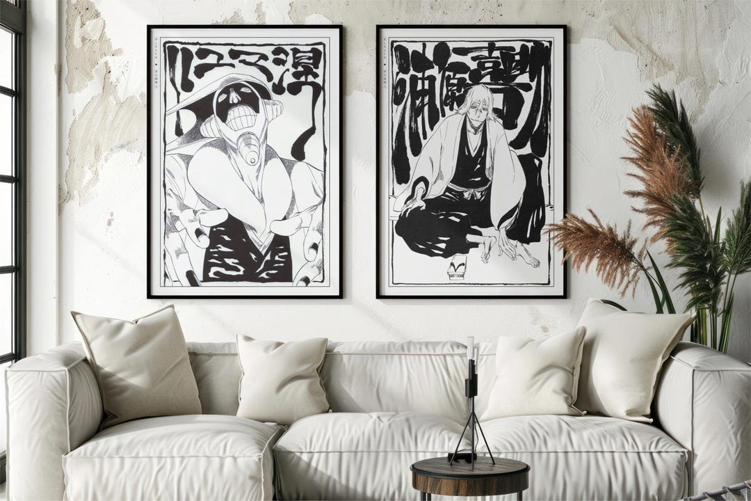 Anime Wall Art Set of 2 | Tite Kubo Manga Poster and Frame - Etsy