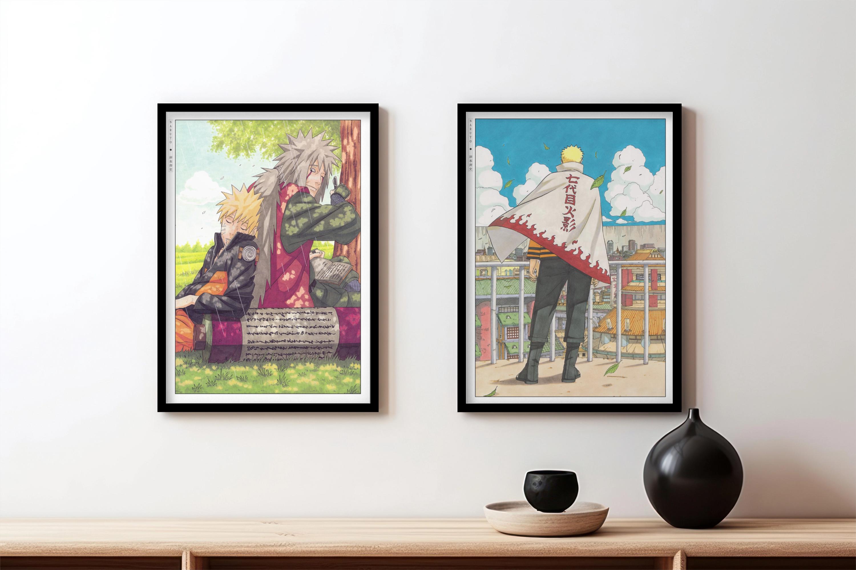 Anime Wall Art Set of 2 | Masashi Kishimoto Manga Poster and Frame - Etsy