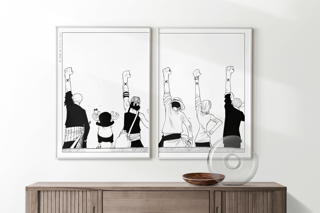 Set of 2 Shonen Anime Poster | Eiichiro Oda Art Print, Japanese Manga ...