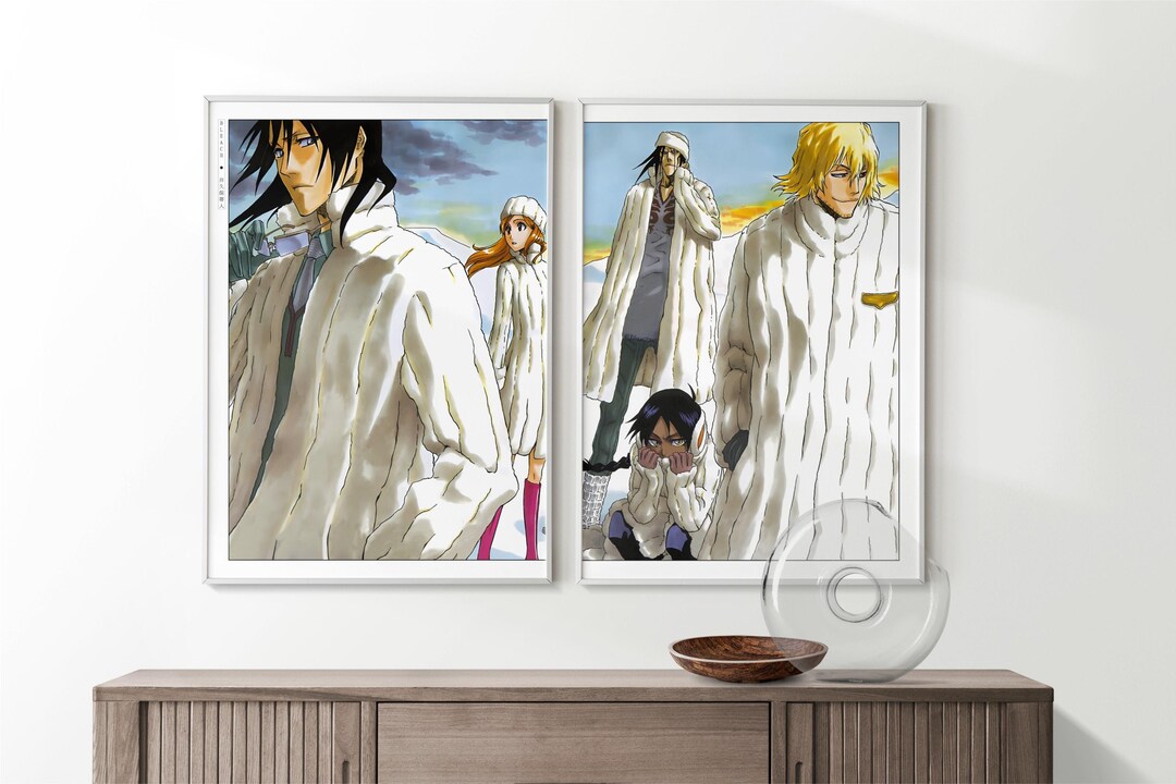 Set of 2 Shonen Anime Poster | Tite Kubo Art Print, Japanese Manga Wall ...