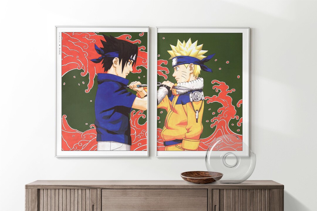 Anime Poster Set of 2 | Framed Masashi Kishimoto Art Prints - Etsy