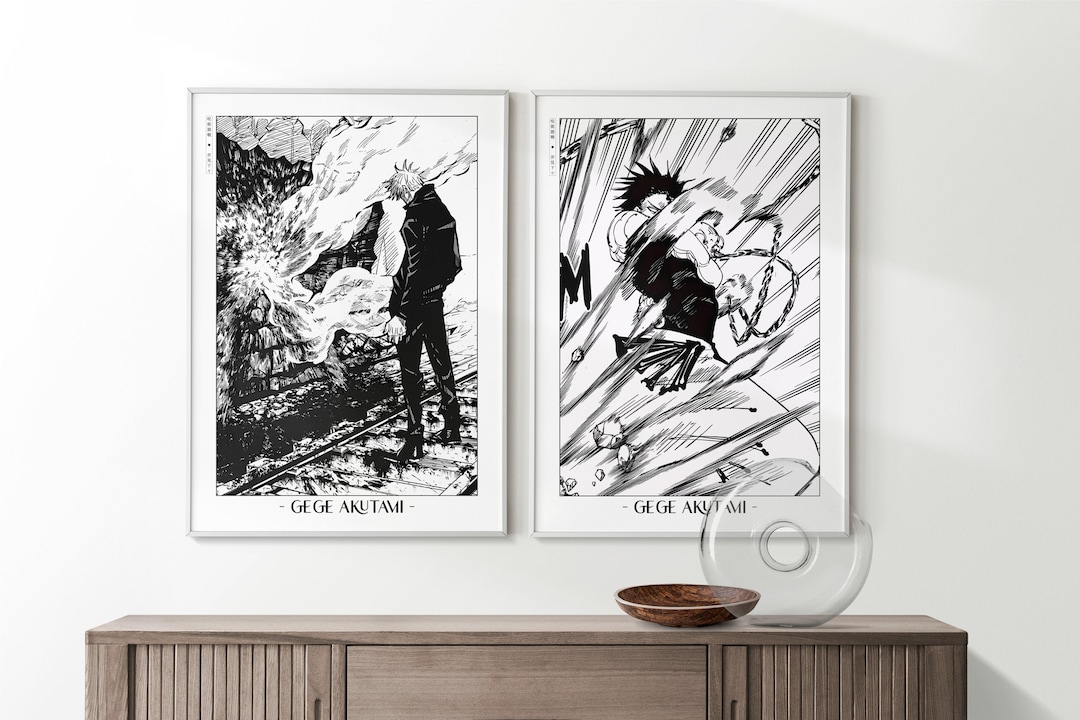 Set of 2 Anime Poster Wall Art - Japanese Art Print, Manga Gift Idea ...