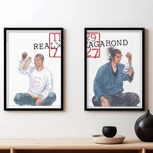 Set of 2 Real X Vagabond Poster Wall Art - Japanese Art, Manga Gift ...