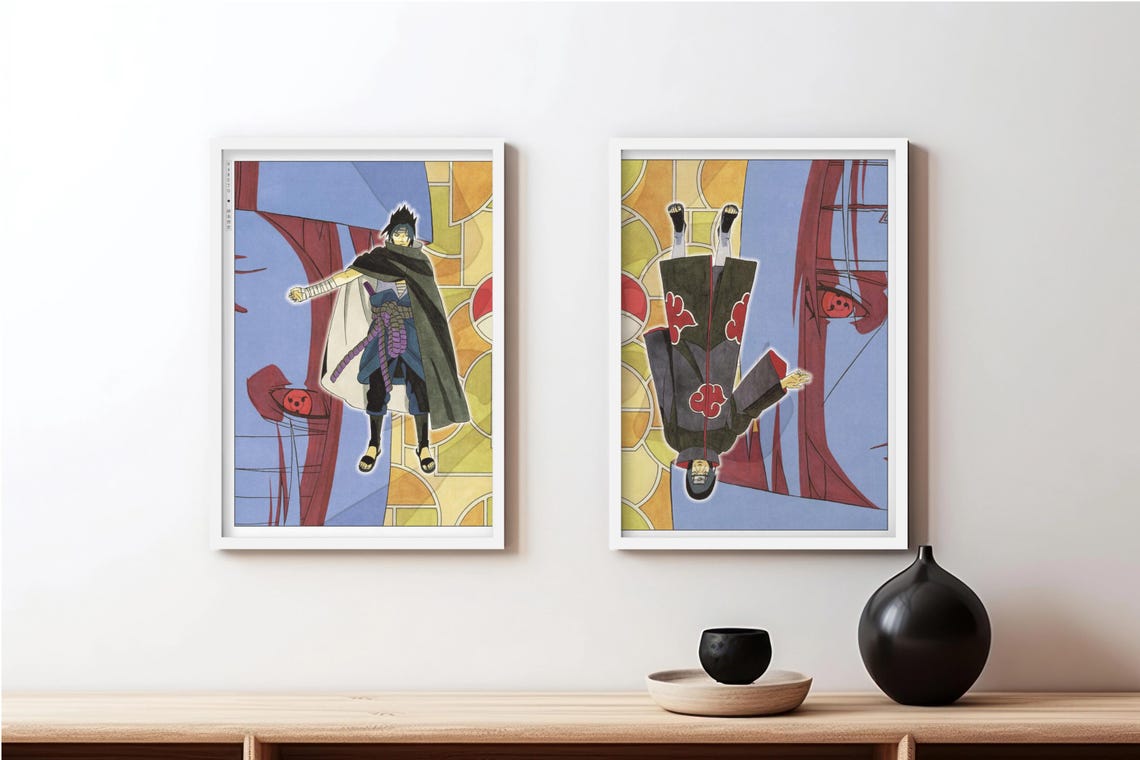 Anime Poster Set of 2 | Framed Masashi Kishimoto Art Prints - Etsy