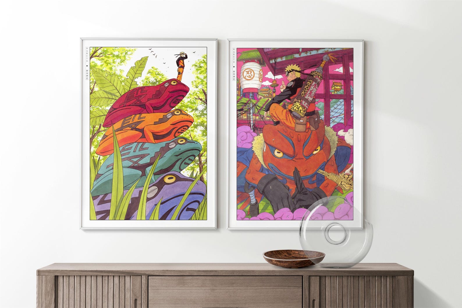 Anime Wall Art Set of 2 | Masashi Kishimoto Manga Poster and Frame - Etsy