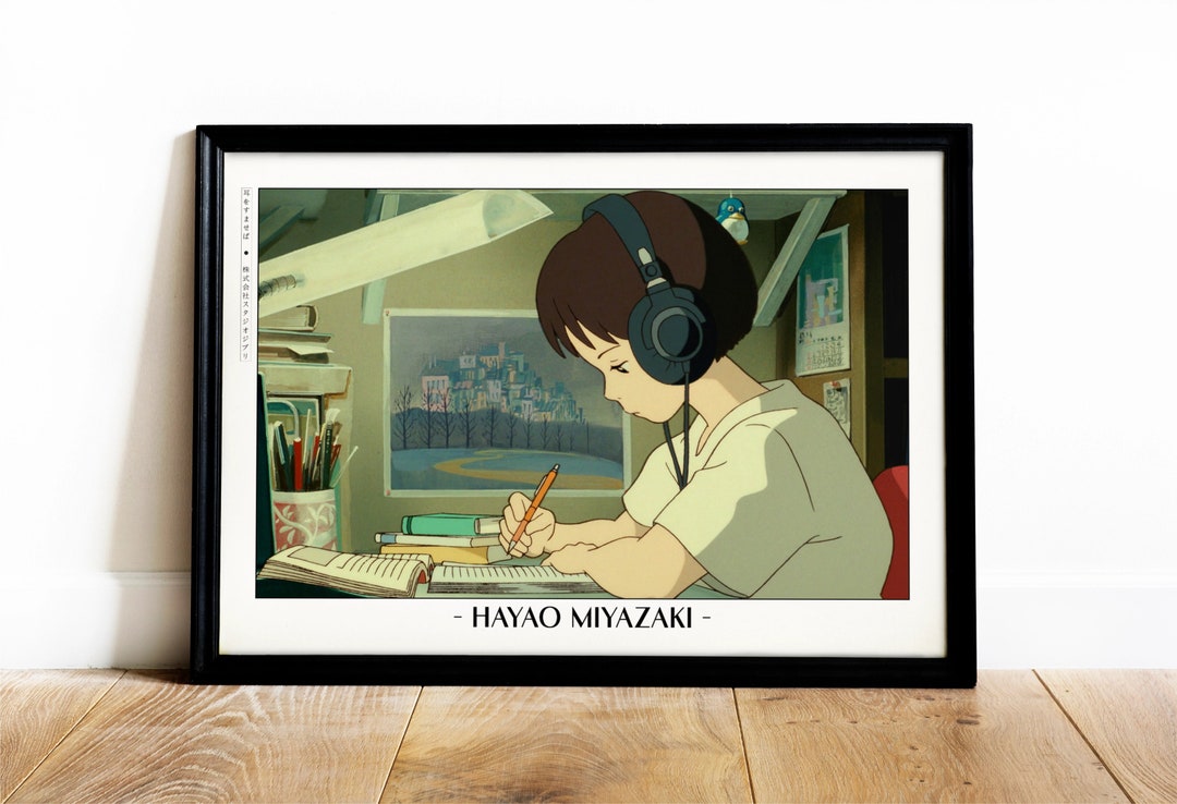 Anime Movie Print - Study Room Wall Decor, Minimalist Lofi Girl Art ...