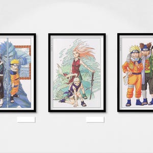 Anime Wall Art Set of 3 | Masashi Kishimoto Manga Poster and Frame - Etsy