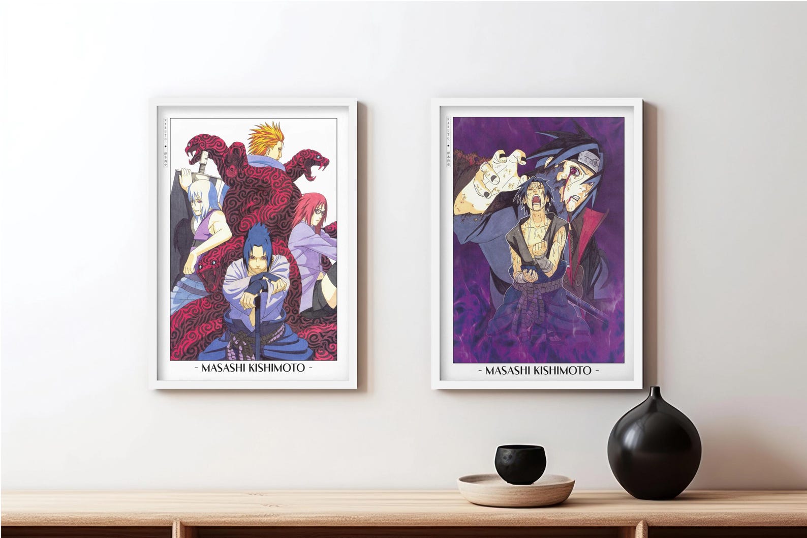 Anime Poster Set of 2 | Framed Masashi Kishimoto Art Prints - Etsy