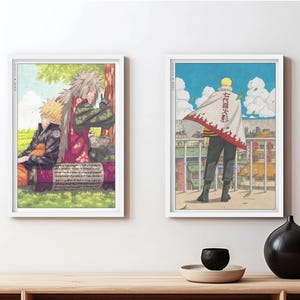 Anime Wall Art Set of 2 | Masashi Kishimoto Manga Poster and Frame - Etsy