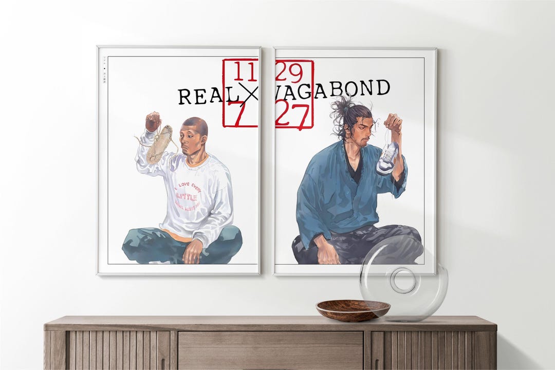 Set of 2 Real X Vagabond Poster Wall Art - Japanese Art, Manga Gift ...