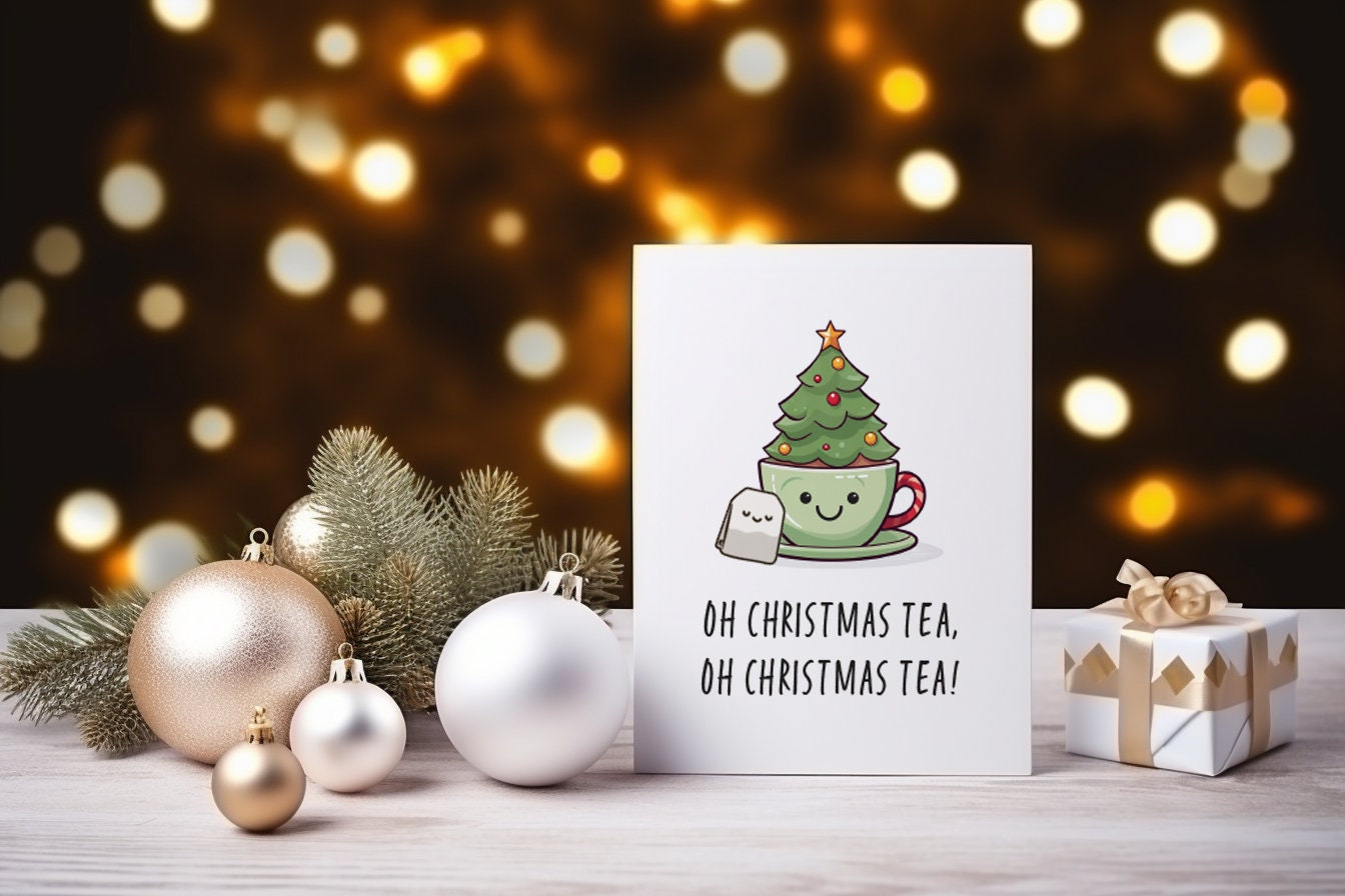 Funny Tea Christmas Card – “oh Christmas Tea” – Cute Holiday Card for ...