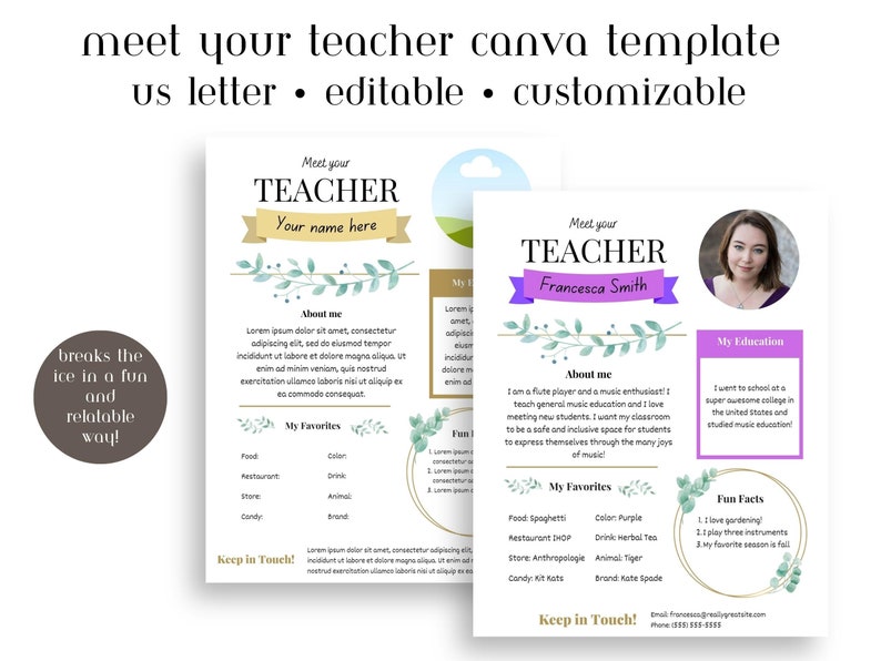 Meet Your Teacher Digital Flyer and Poster Templates | Editable and ...