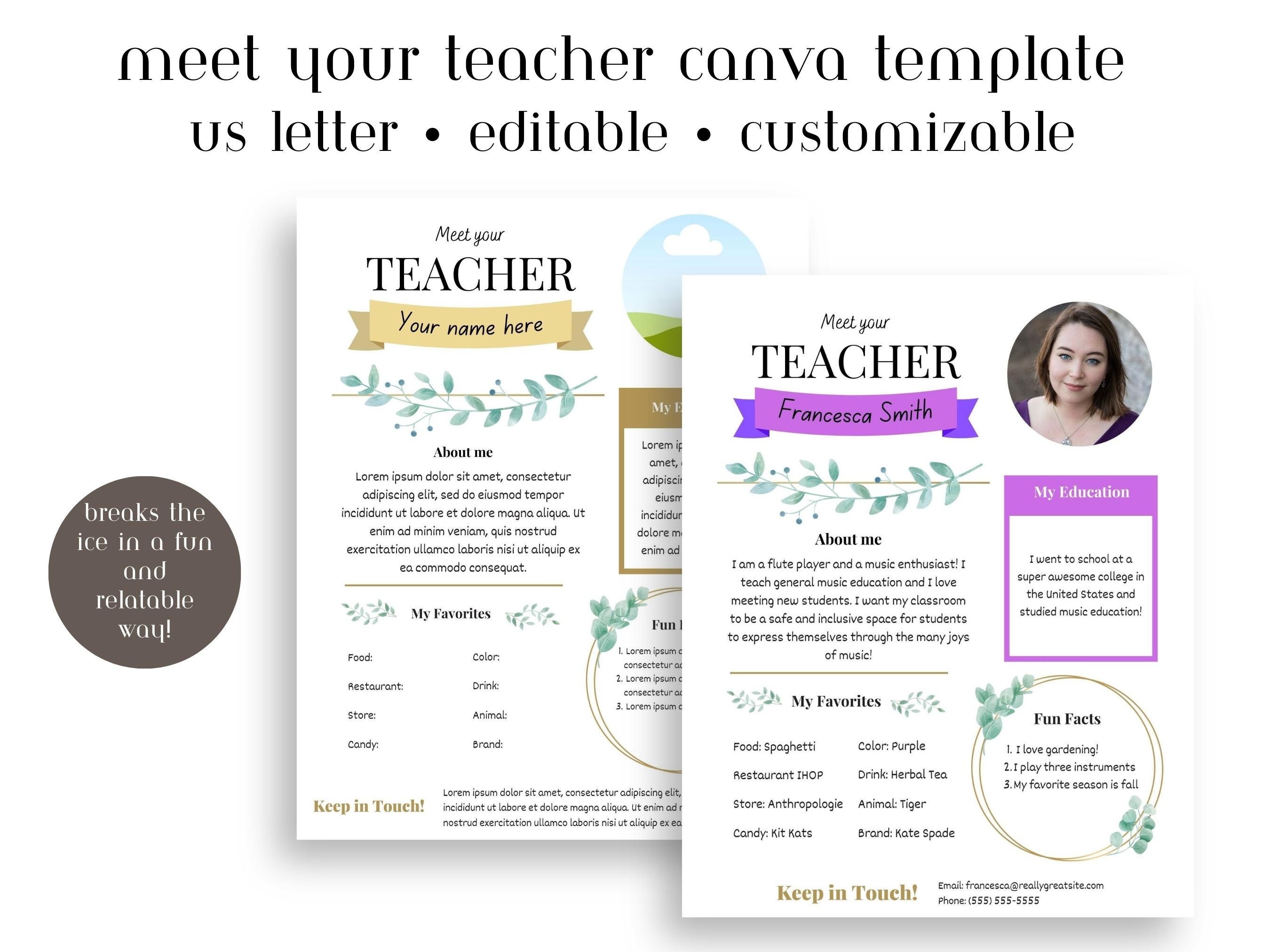Meet Your Teacher Digital Flyer and Poster Templates | Editable and ...