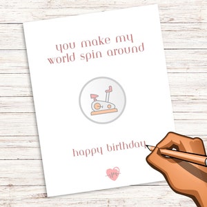Printable Birthday Card for Spin Class Lovers | Romantic Birthday ...